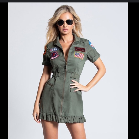 Top Gun | Dresses | Top Gun Womans Flight Dress L Halloween Costume ...